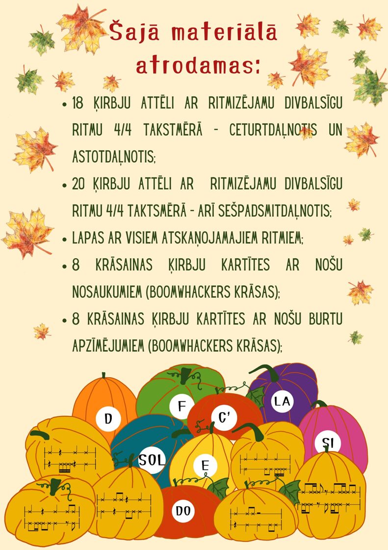 Ķirbju ritmi - divbalsīgas ritma kartītes - PDF - drukājami mācību ...